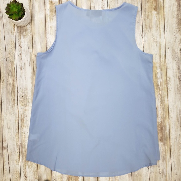 Apt. 9 | Tops | Periwinkle Semisheer Sleeveless Ruffle Blouse S | Poshmark